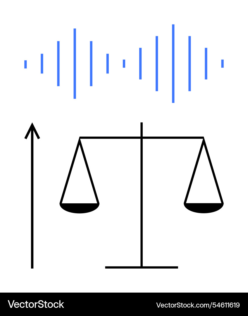 Balancing growth and sound waves conceptual Vector Image