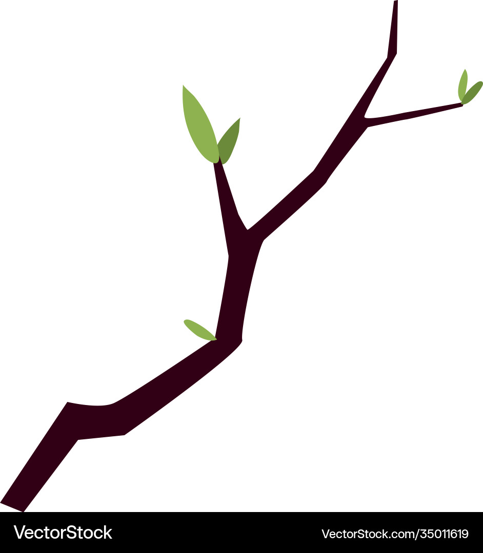 Branch tree foliage dry nature icon isolated Vector Image
