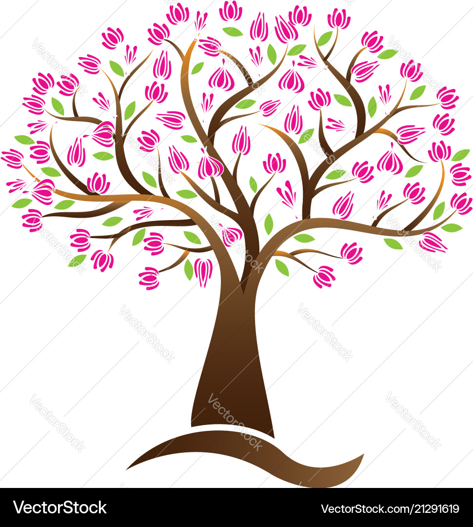 Cherry blossom tree logo image Royalty Free Vector Image