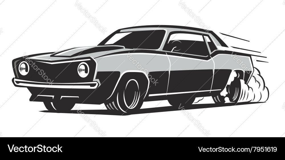 Classic Muscle Car Icon Royalty Free Vector Image