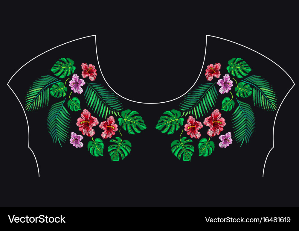 Embroidery pattern for design Royalty Free Vector Image