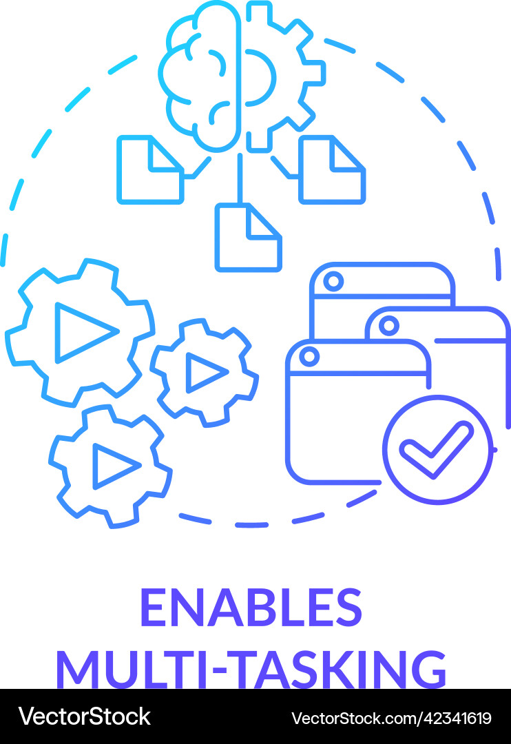 Enables multi tasking blue gradient concept icon Vector Image