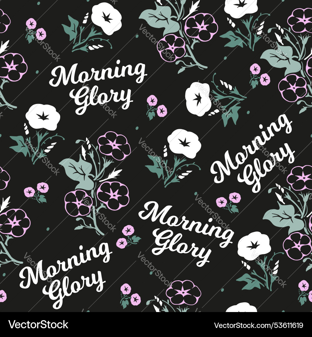 Enchanted floral nightfall morning glory design Vector Image