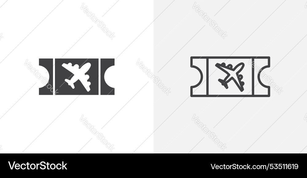 Flight ticketsline in thin line black color flat Vector Image