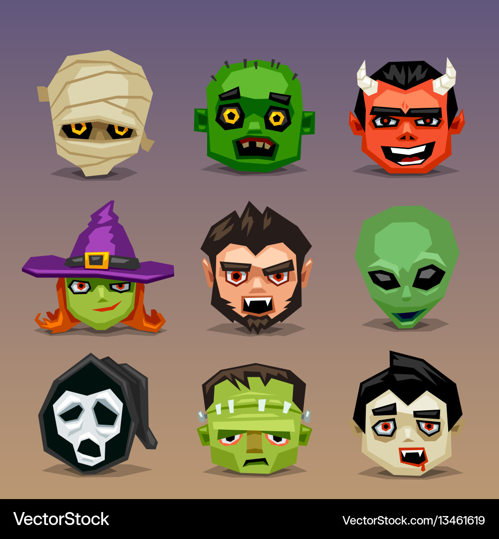 Funny halloween icons-set 5 Royalty Free Vector Image