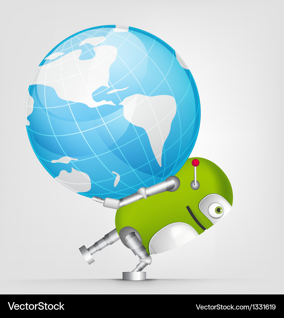 Green robot Royalty Free Vector Image - VectorStock