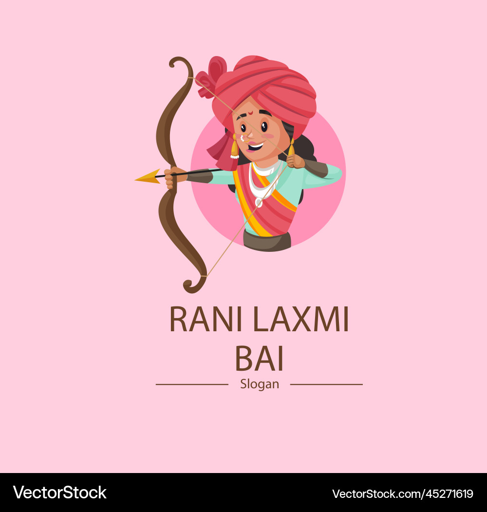 Rani laxmi bai mascot logo Royalty Free Vector Image