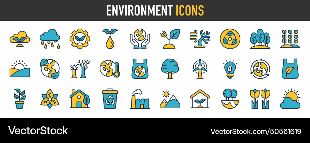 Set of environment icons Royalty Free Vector Image