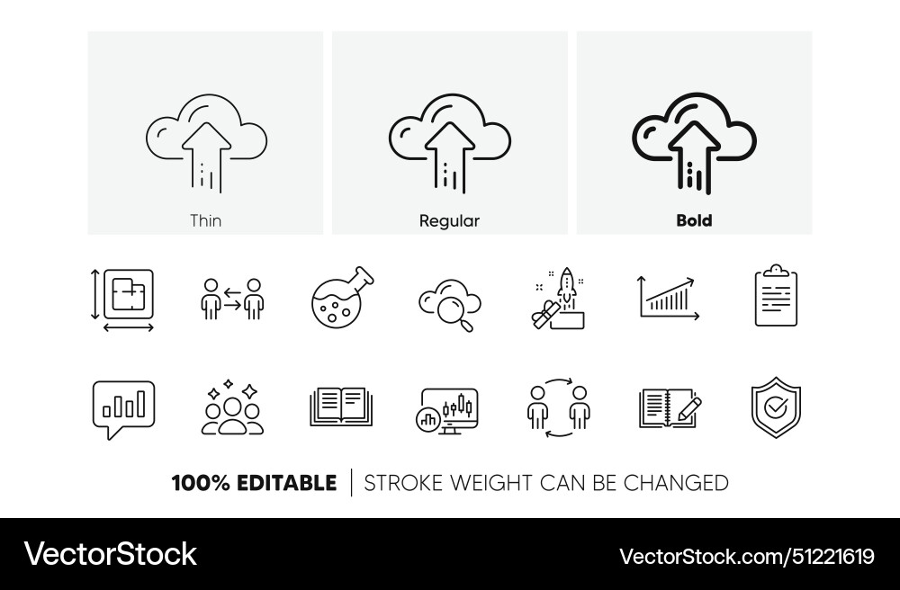 Squad feedback and chart line icons for web app Vector Image