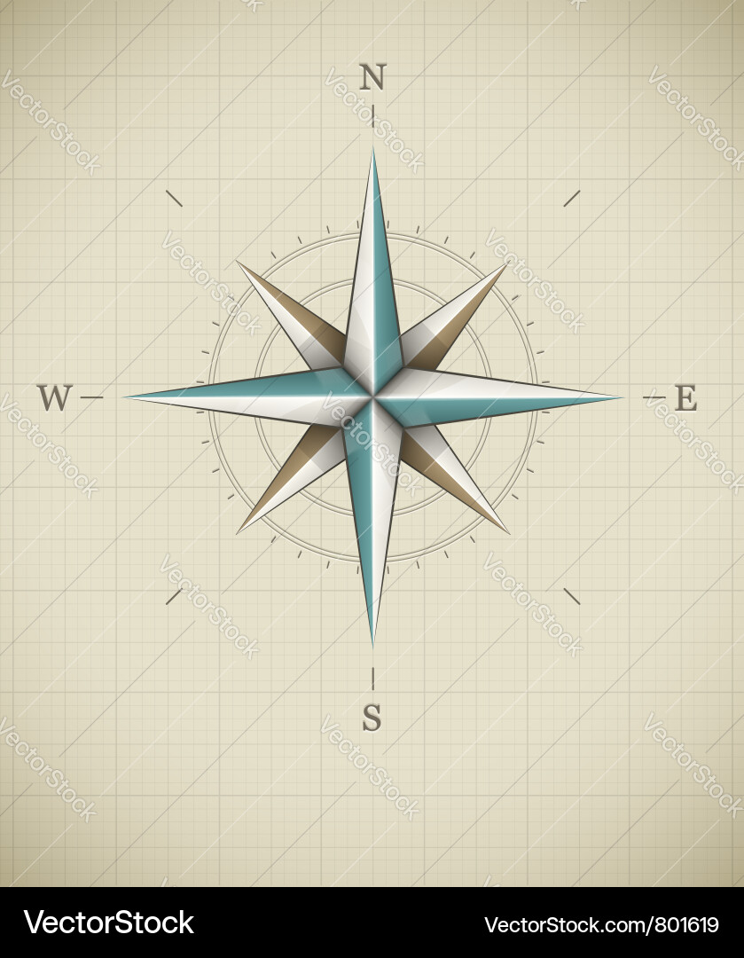 Vintage Wind Rose Symbol Royalty Free Vector Image