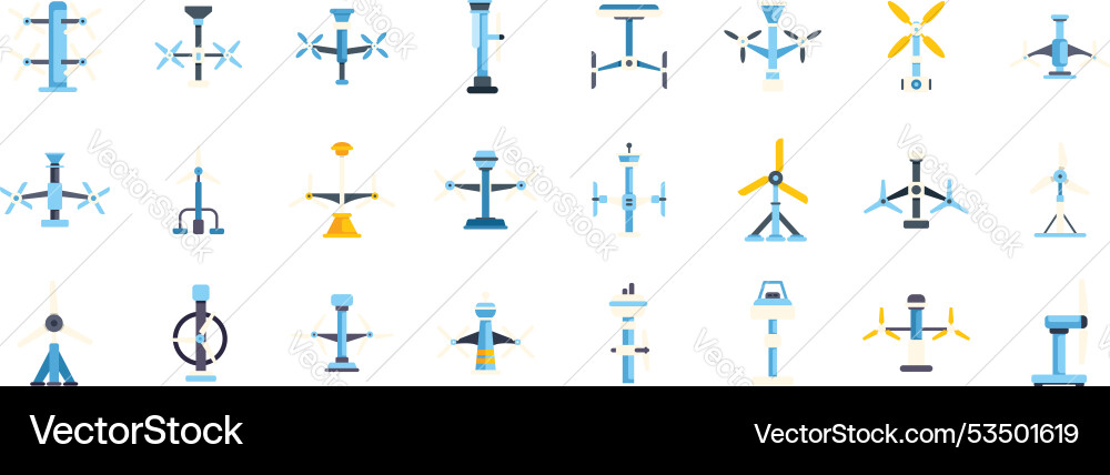 Wind turbine power generation energy technology Vector Image