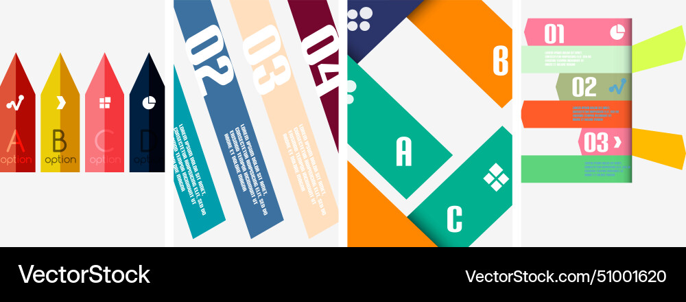 A bunch of different colored arrows with numbers Vector Image