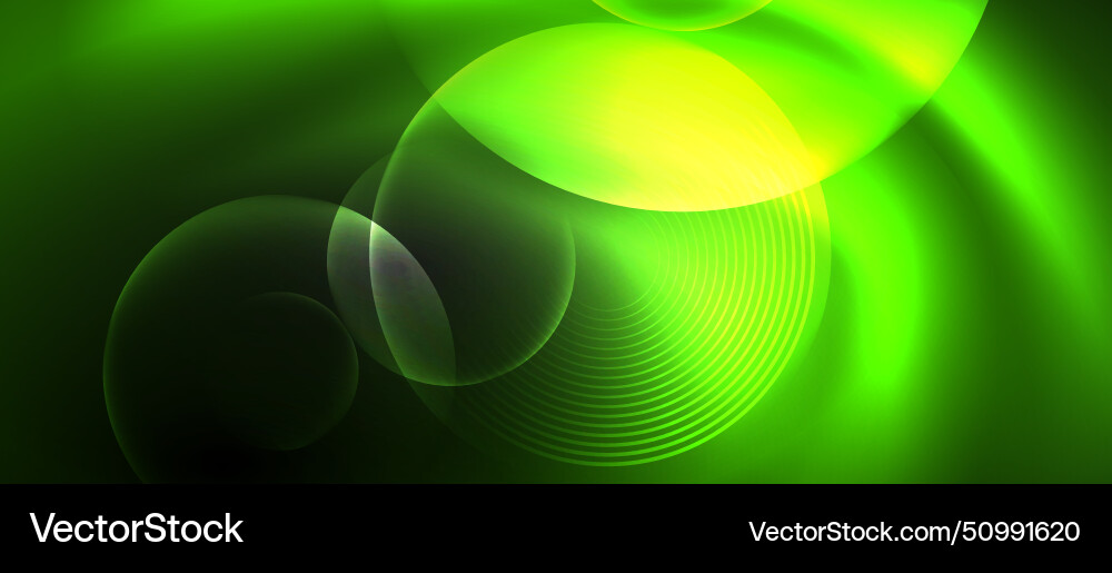 A green background with glowing circles on it Vector Image