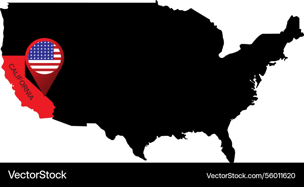 California pin map location Royalty Free Vector Image