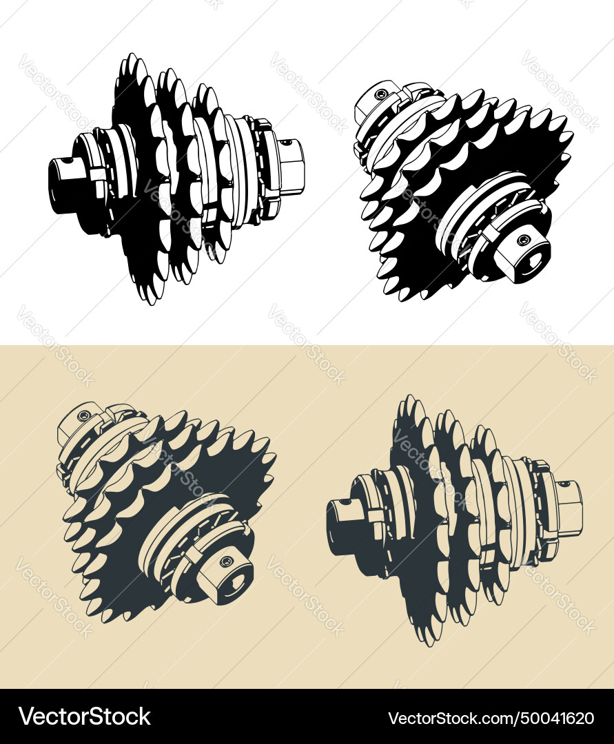Chain sprocket transmission Royalty Free Vector Image