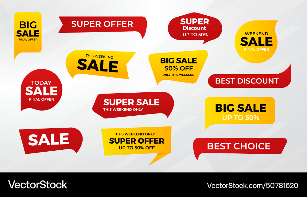 Discount sale labels template Royalty Free Vector Image