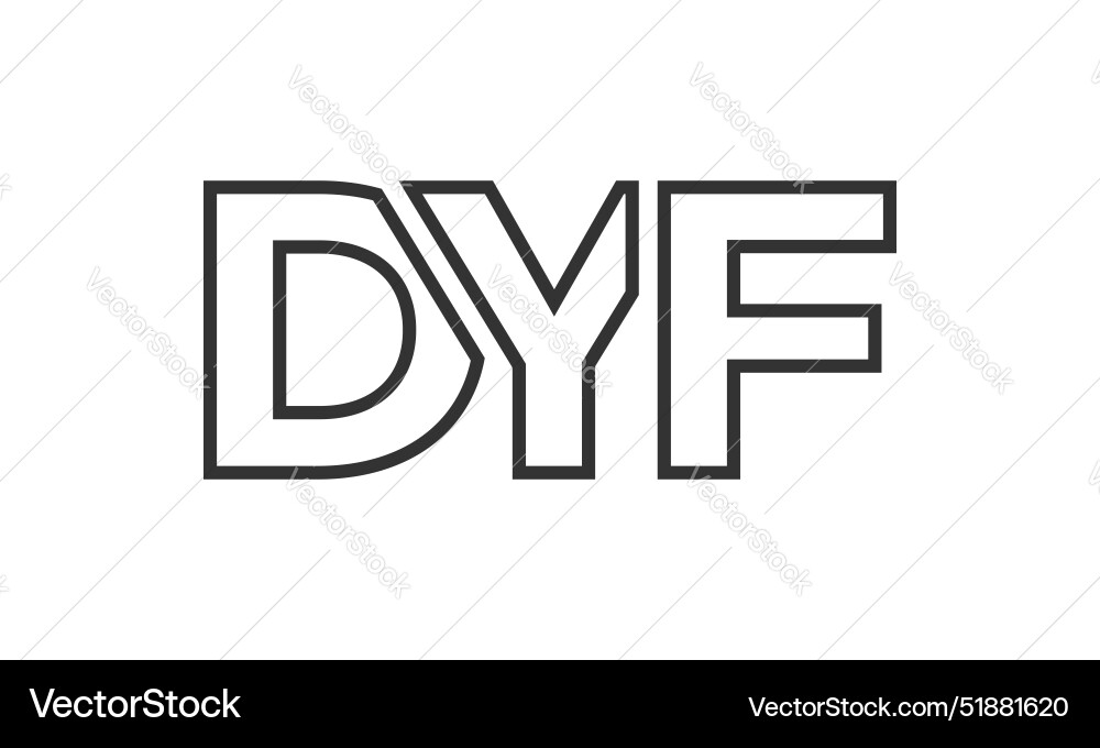 Dyf logo design template with strong and modern Vector Image