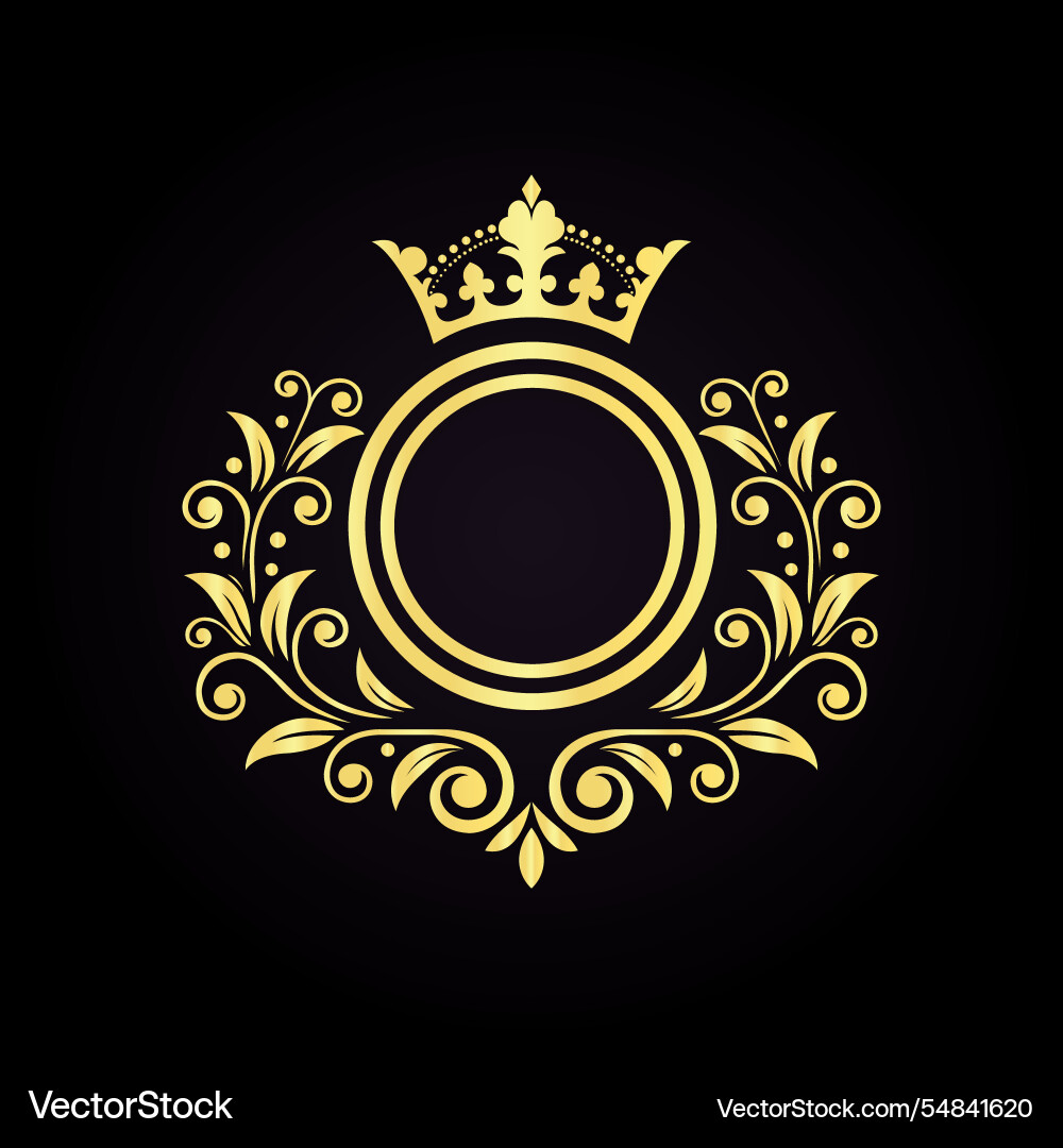 Elegant gold royal logo template Royalty Free Vector Image