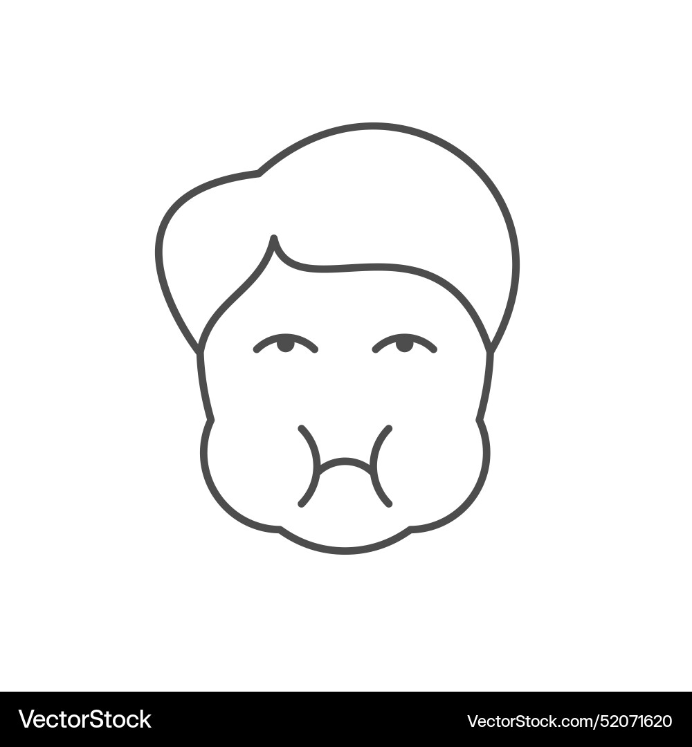 Nausea process line outline icon Royalty Free Vector Image