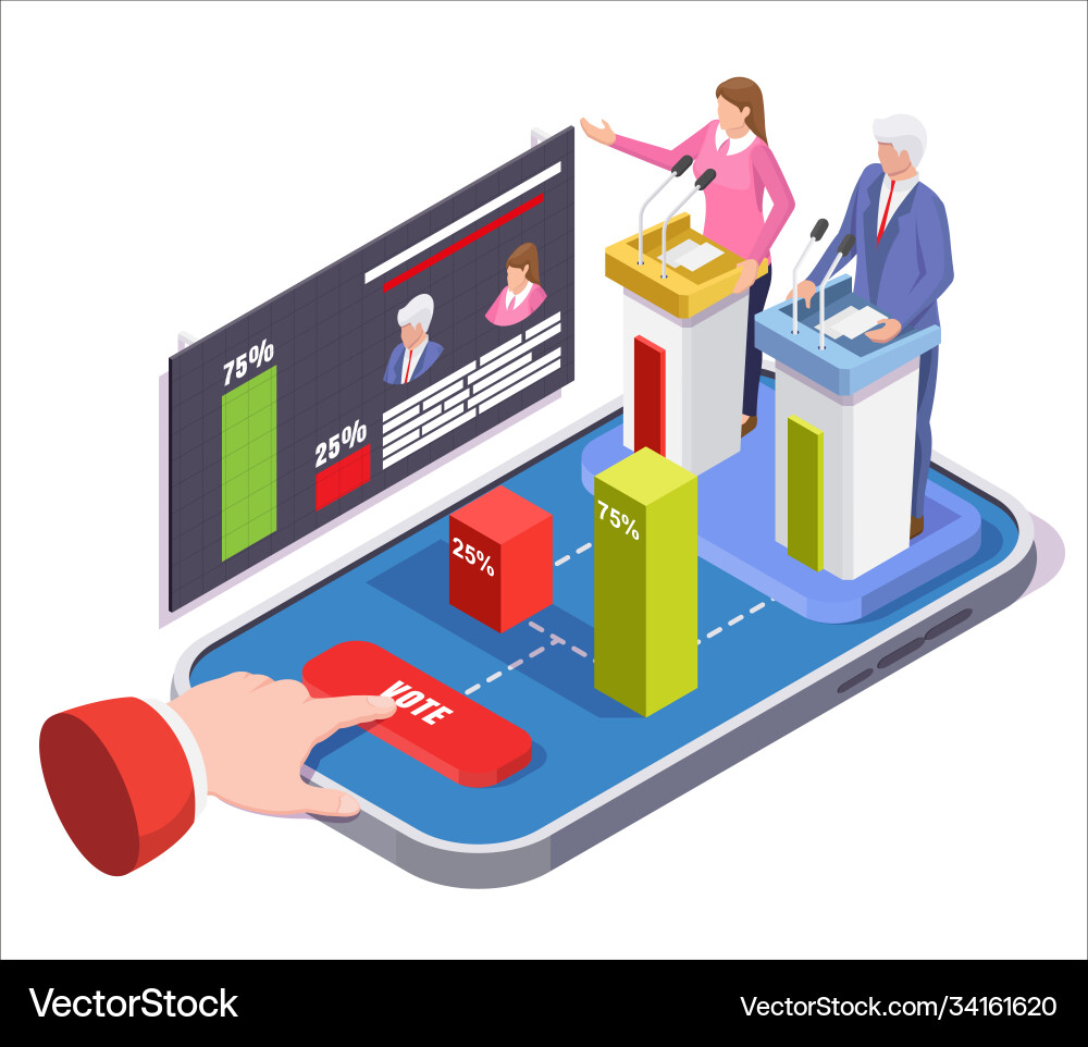 Presidential election online voting technology Vector Image