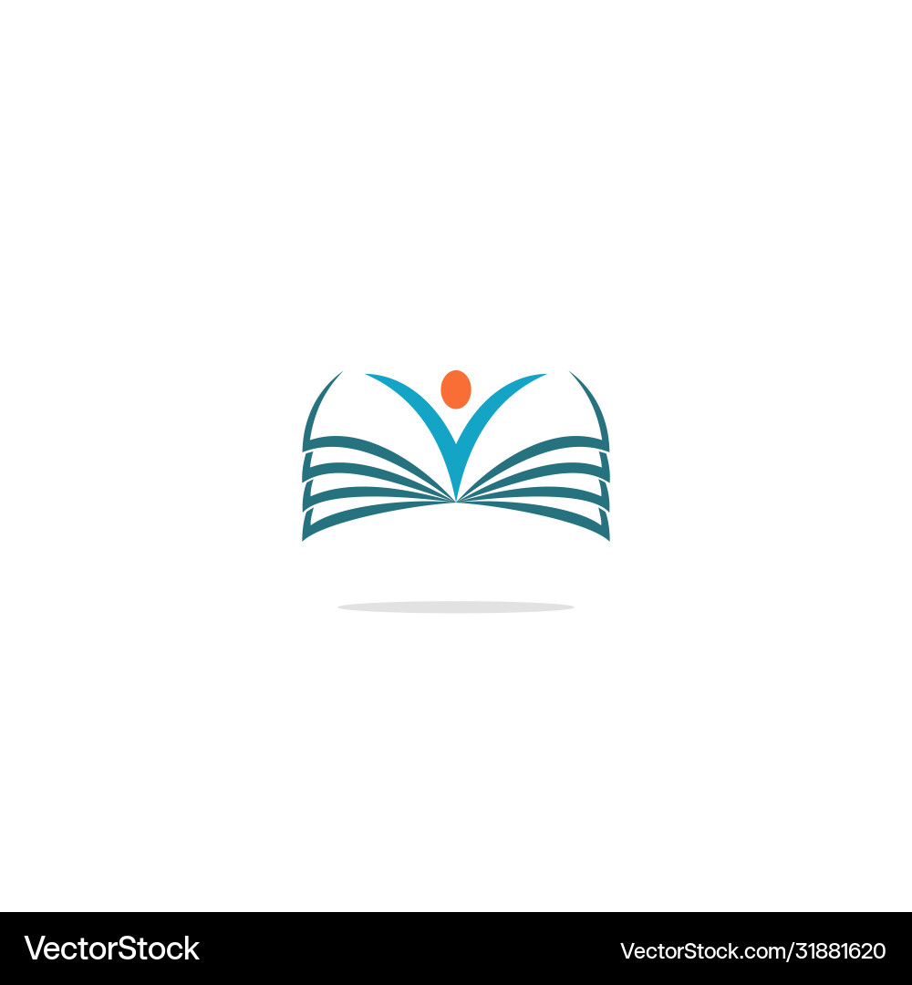 Student open book education logo Royalty Free Vector Image