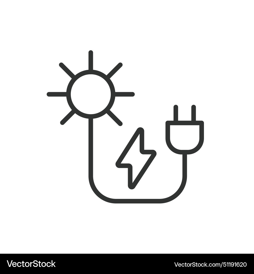 Sun energy in line design solar Royalty Free Vector Image