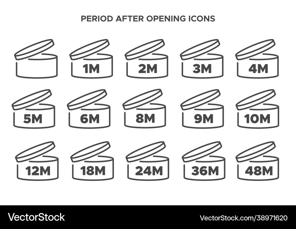 Symbol period after opening icon set Royalty Free Vector
