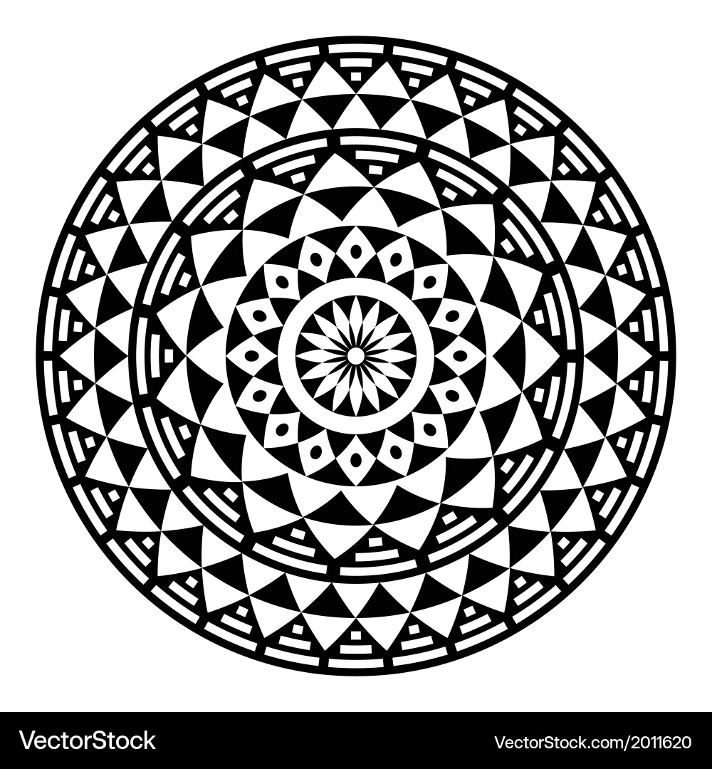 Tribal aztec geometric pattern or print in circle Vector Image