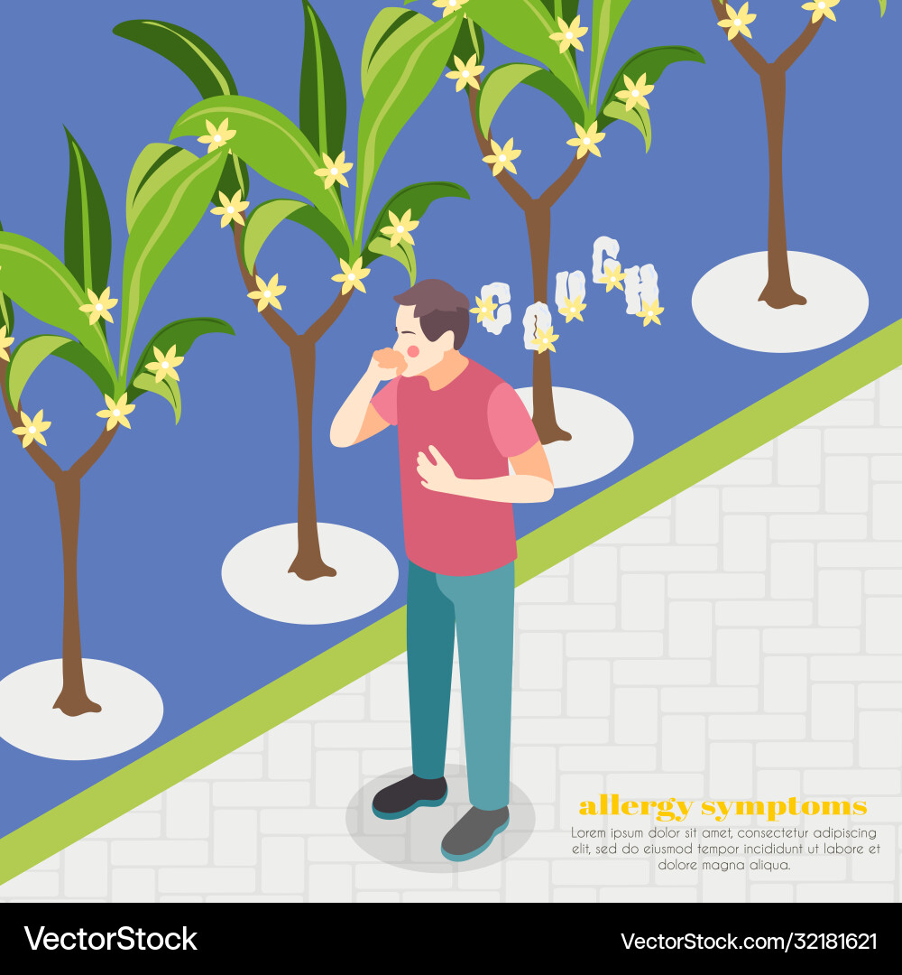 Allergy symptoms background Royalty Free Vector Image