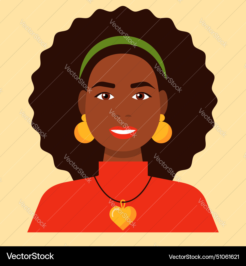 Black girl portrait Royalty Free Vector Image - VectorStock