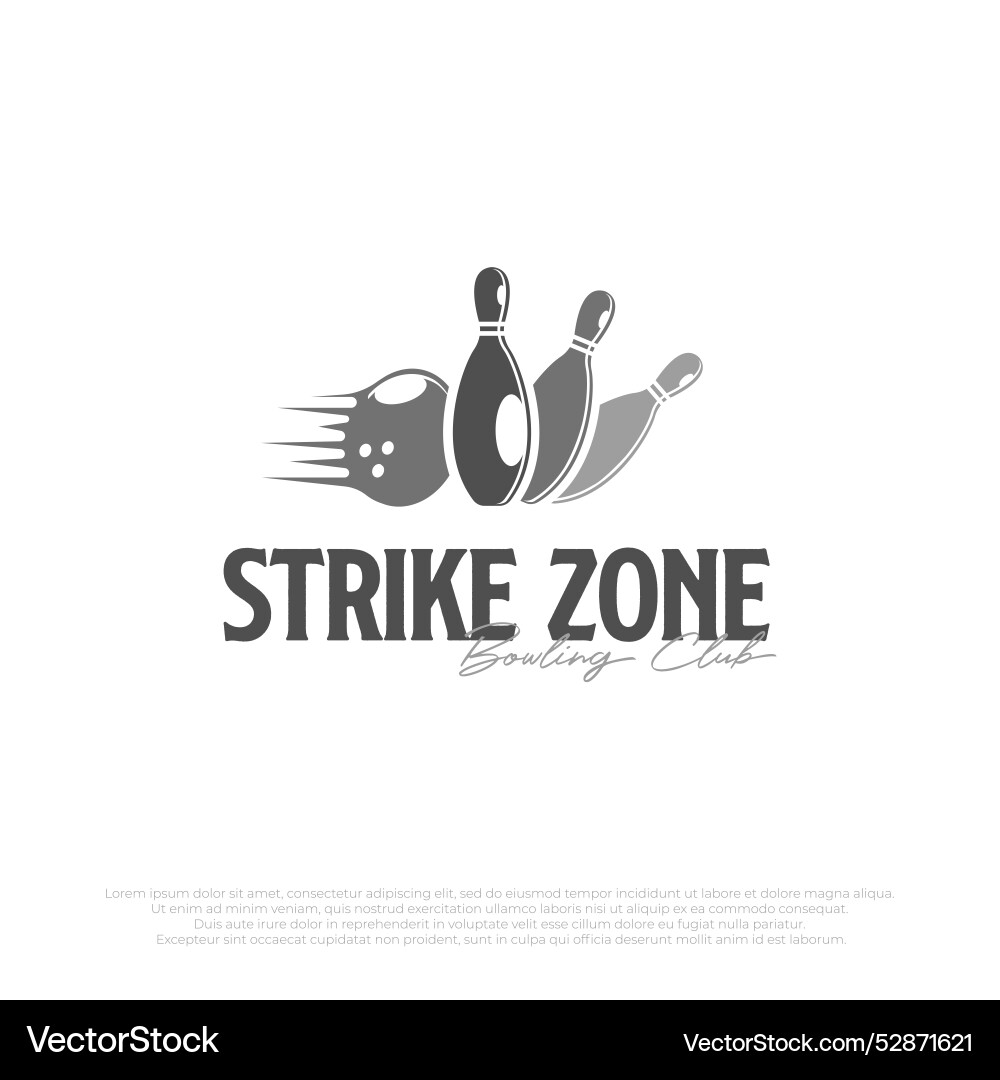 Bowling logo design template Royalty Free Vector Image
