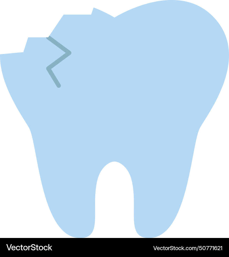 Broken tooth color icon dentistry medical Vector Image