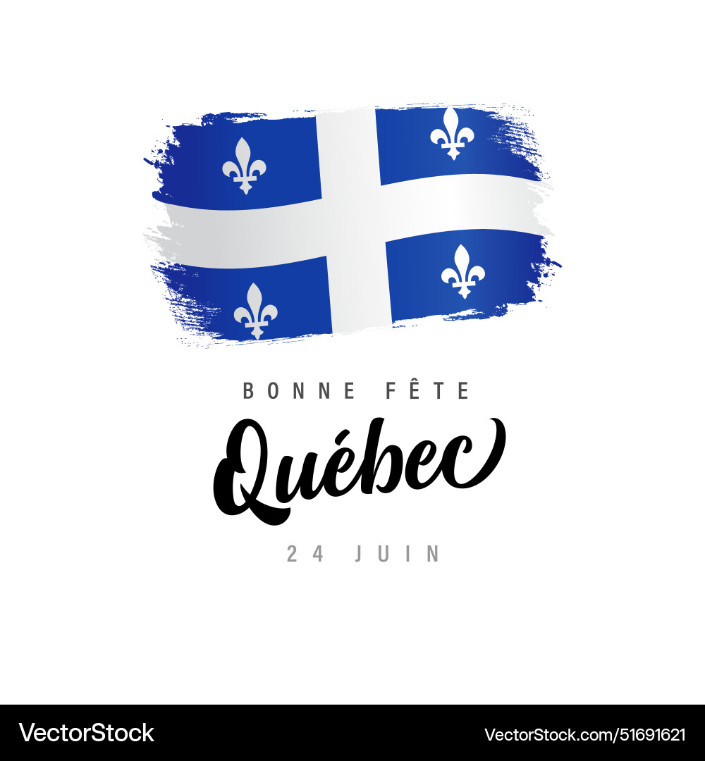 Brushing stroke flag of quebec Royalty Free Vector Image