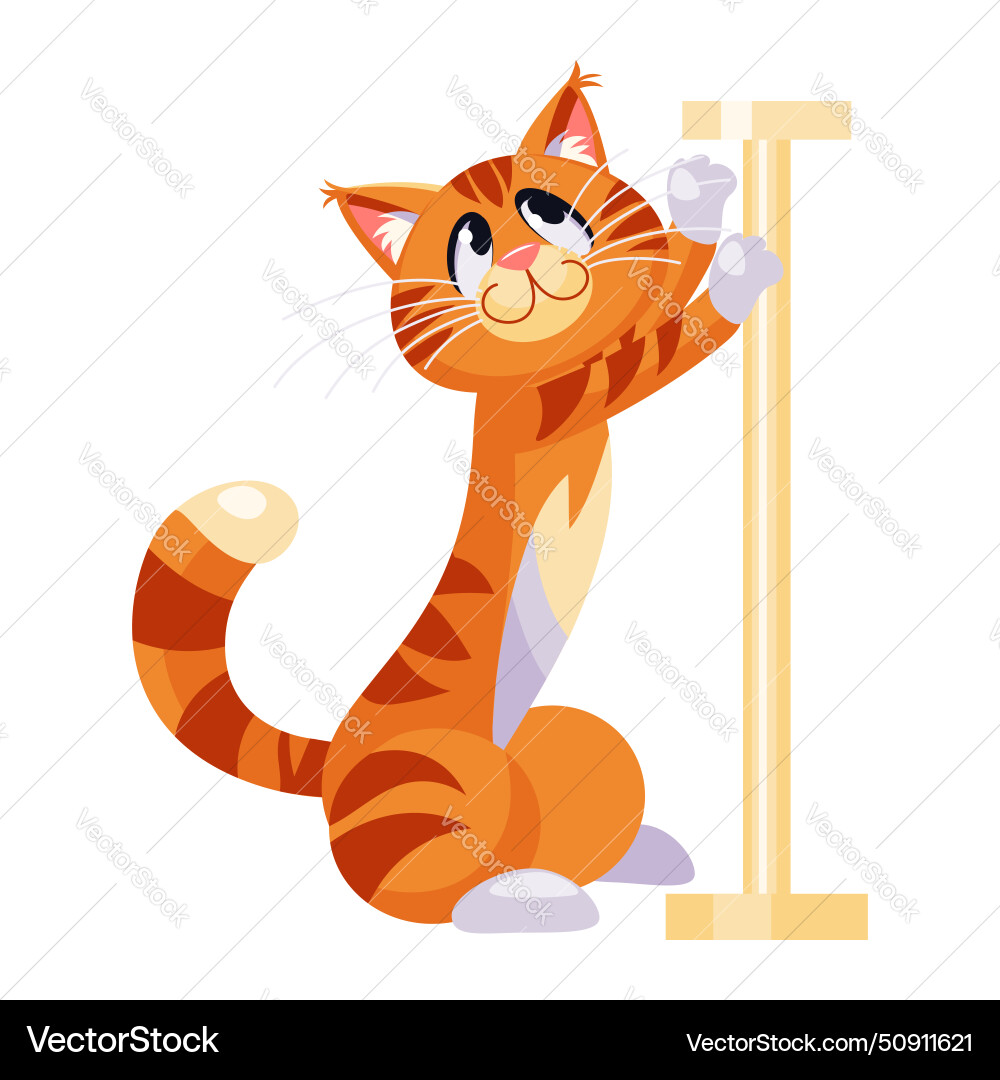 Ginger cartoon cat Royalty Free Vector Image - VectorStock