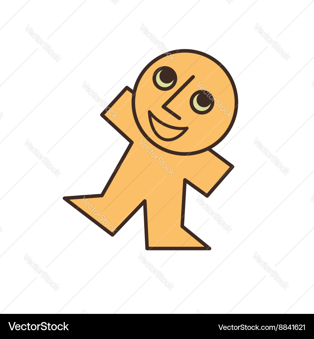 Happy yellow man Royalty Free Vector Image - VectorStock