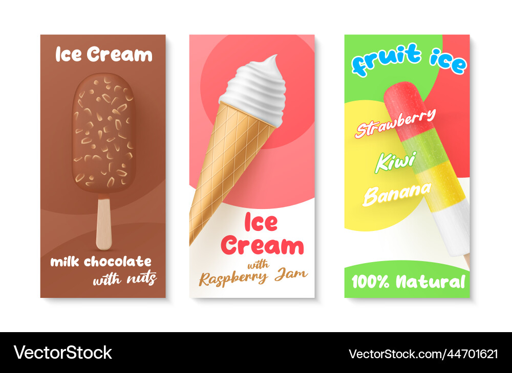 Ice Cream Promotion Set Royalty Free Vector Image