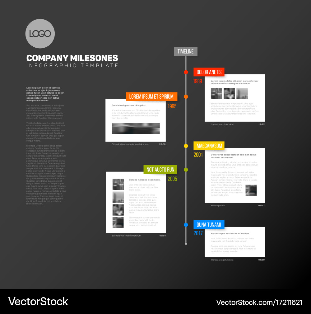 Infographic timeline report template Royalty Free Vector