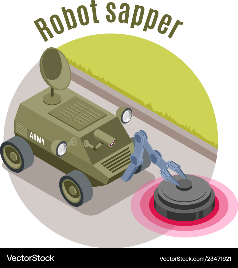 Military Robot Sapper Emblem Royalty Free Vector Image