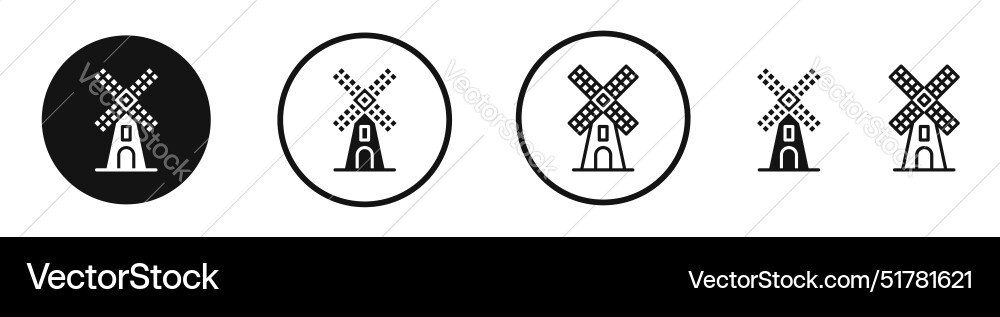 Mill line sign set Royalty Free Vector Image - VectorStock