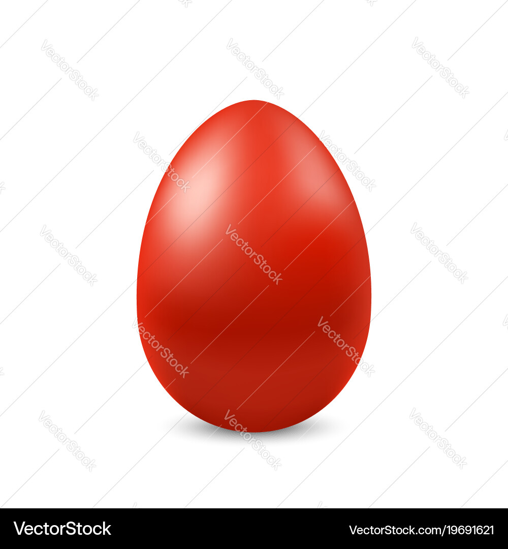 Realistic red egg isolated Royalty Free Vector Image
