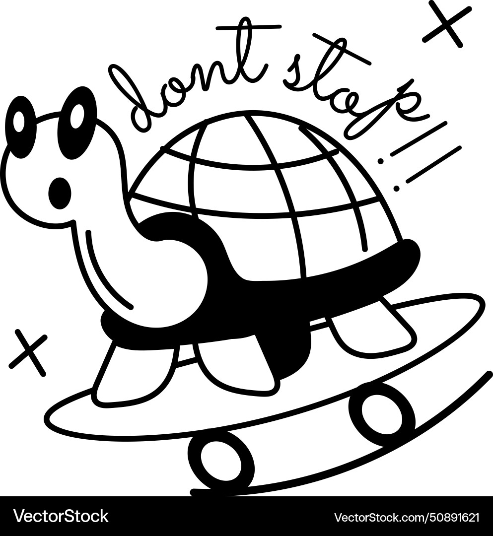 Skating turtle Royalty Free Vector Image - VectorStock