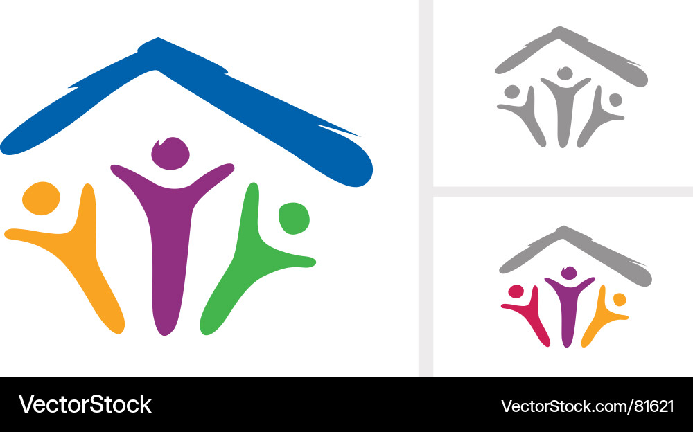 Under one roof Royalty Free Vector Image - VectorStock