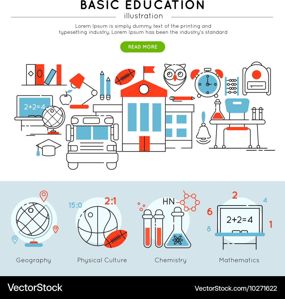 Basic education banner Royalty Free Vector Image