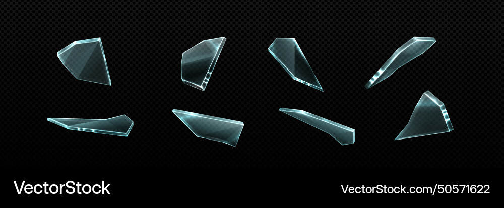 Broken glass shatter and piece Royalty Free Vector Image