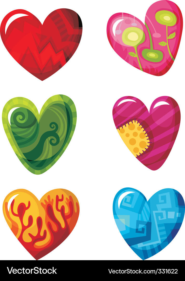 Colorful Heart Collection Royalty Free Vector Image