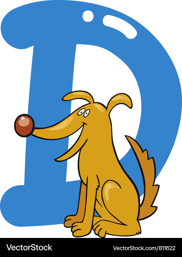 D for dog Royalty Free Vector Image - VectorStock