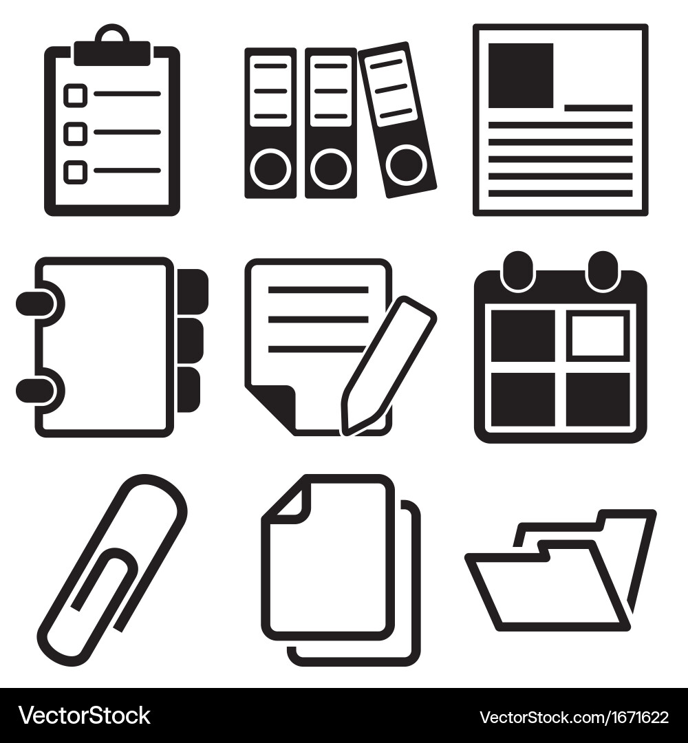 Document office icons Royalty Free Vector Image