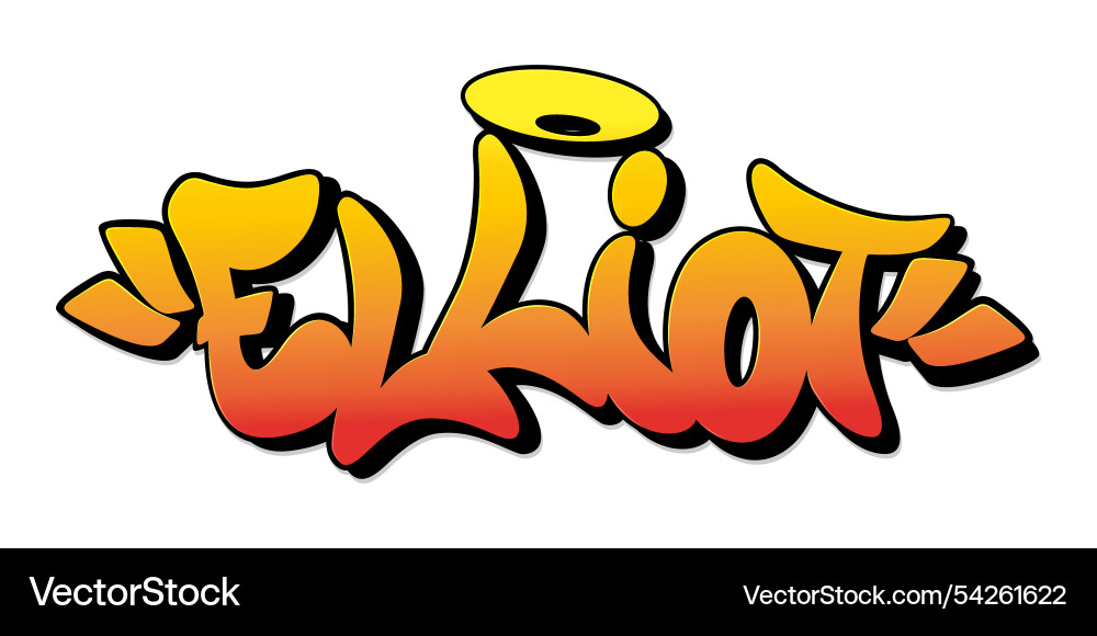 Elliot name in graffiti style Royalty Free Vector Image