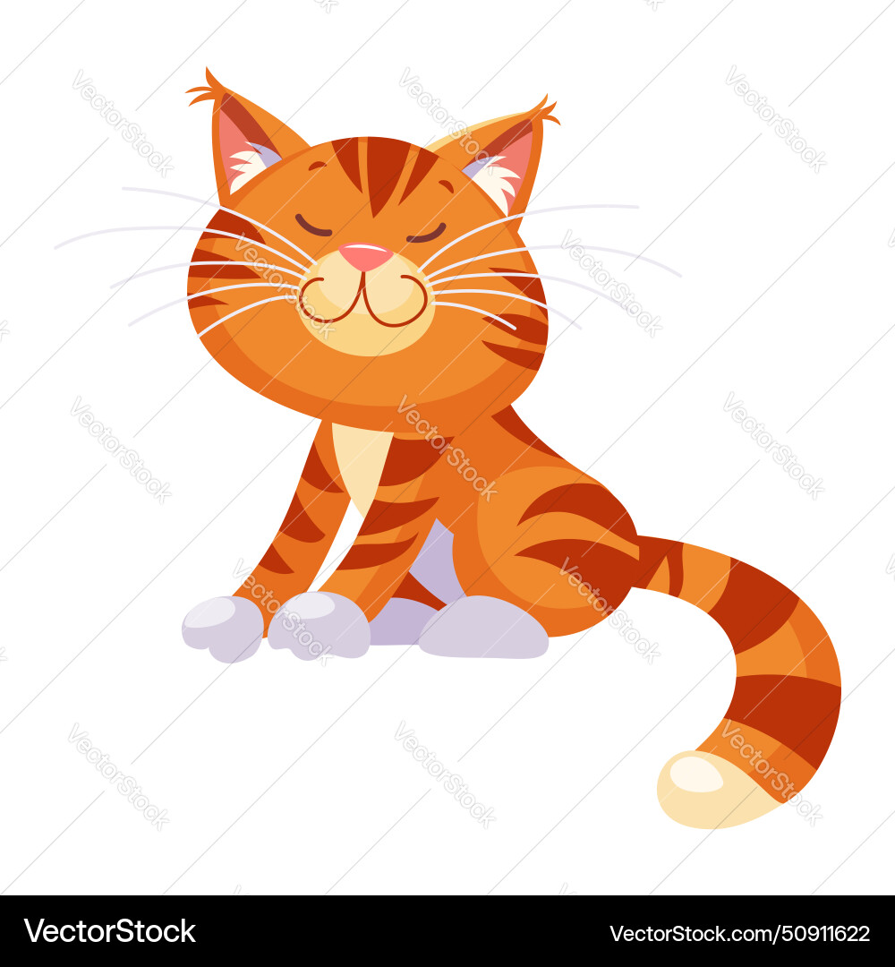 Ginger cartoon cat Royalty Free Vector Image - VectorStock