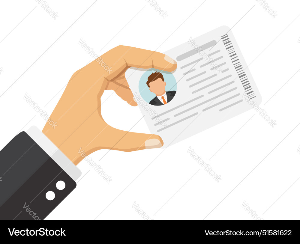 Hand holding driver license icon in flat style Vector Image